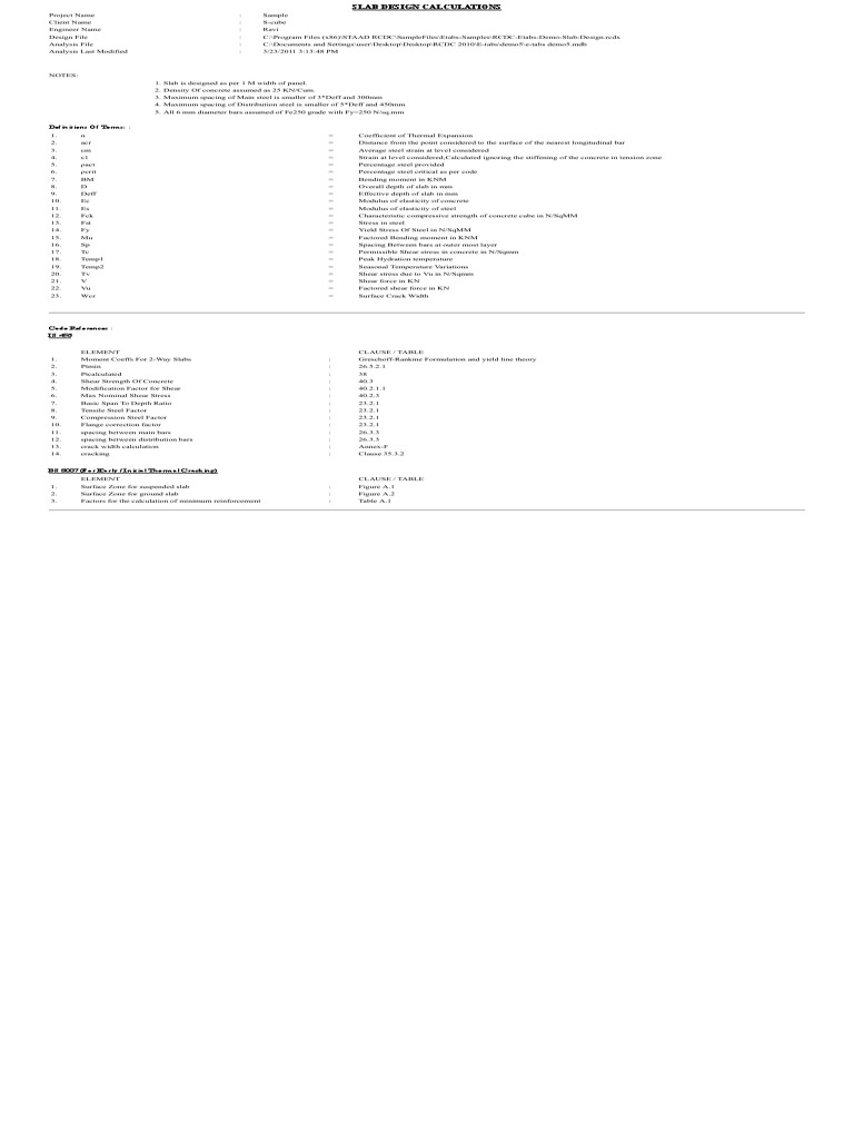 Slab Manual Design | PDF | Concrete | Stress (Mechanics)