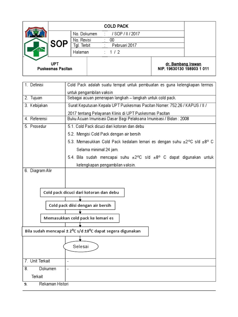 Sop Cold Pack Fix | PDF
