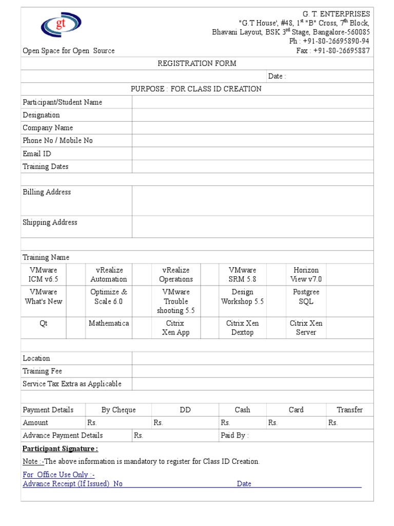 Registration Form | PDF