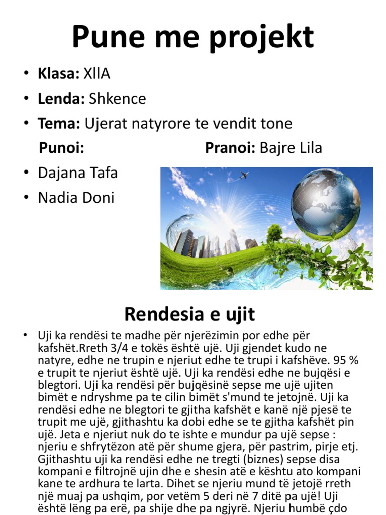 Pune Me Projekt Shkence | PDF