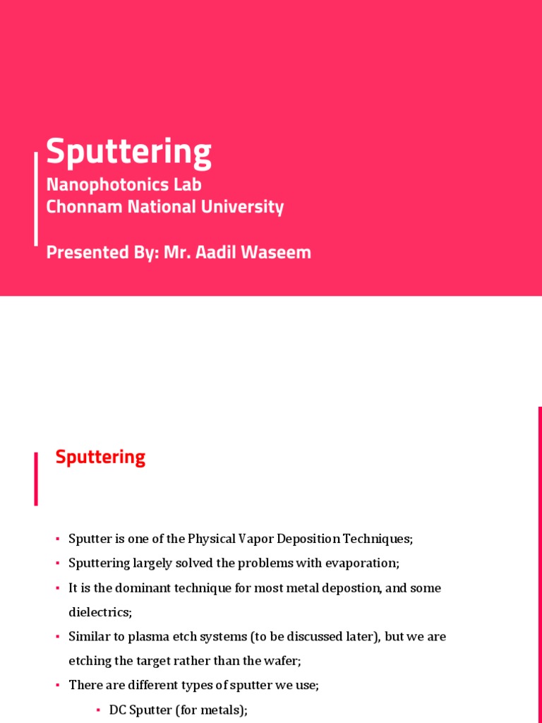 Sputtering | PDF | Sputtering | Plasma (Physics)