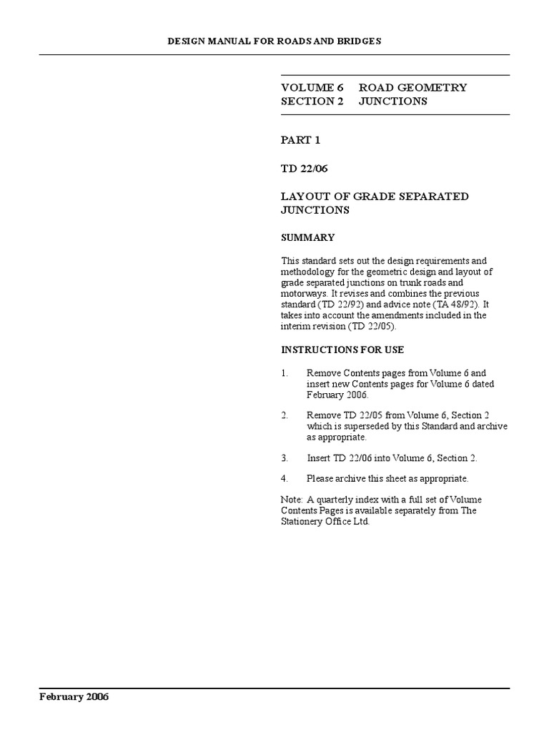 Grade Separated Junction Design Standards | PDF | Interchange (Road ...
