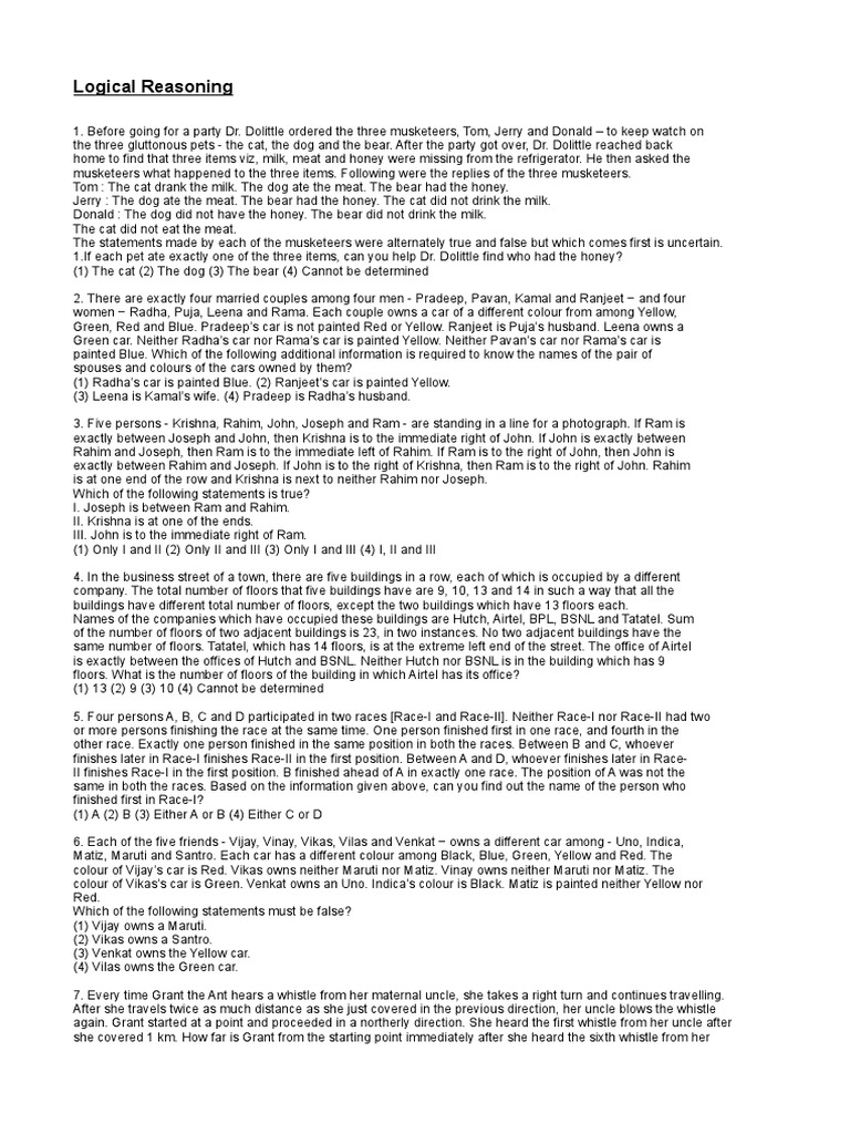 Logical Reasoning | PDF