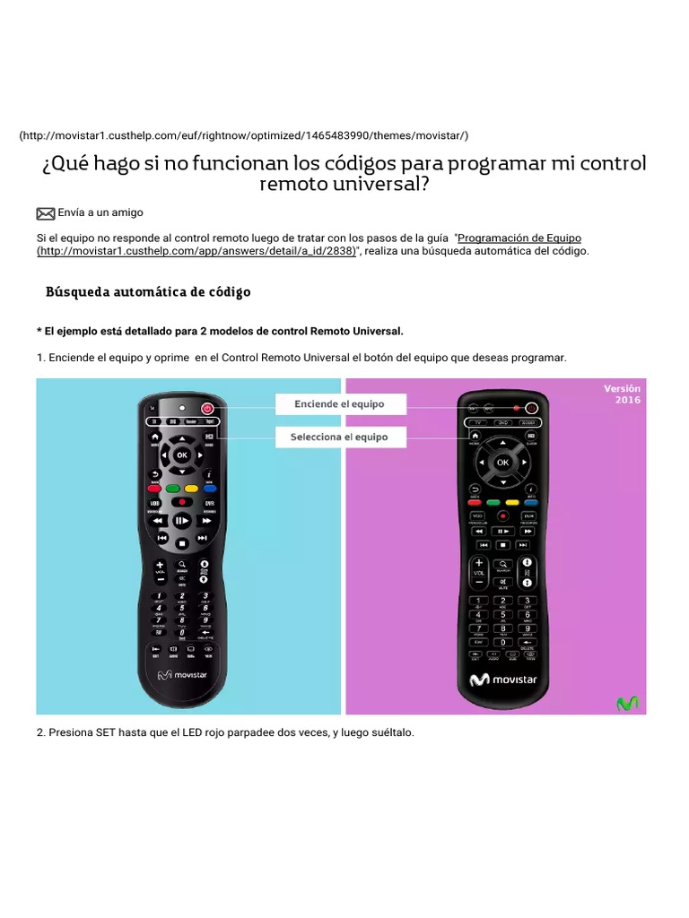 ¿Que Hacer Si No Funcionan Los Códigos para Programar Control Remoto Universal - Preguntas ...