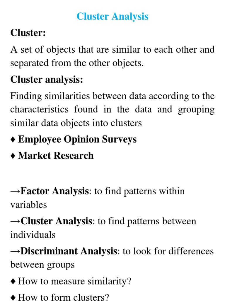 Understanding Cluster Analysis Techniques | PDF | Teaching Methods ...