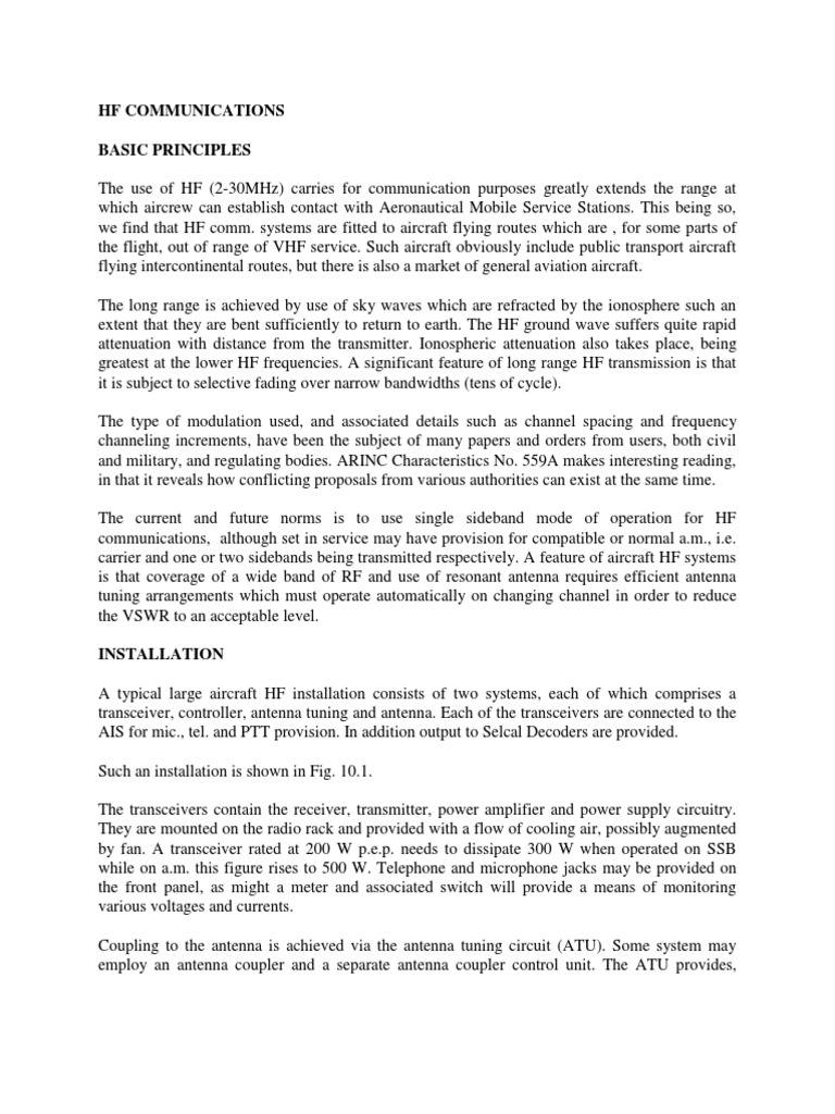 HF Communications | PDF | High Frequency | Antenna (Radio)