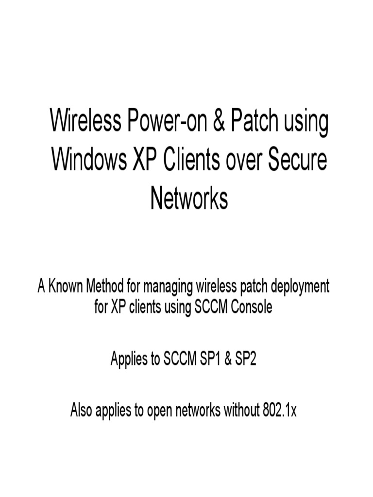 WinXP BKM For Power On Patch | PDF | Windows Xp | Computer Security