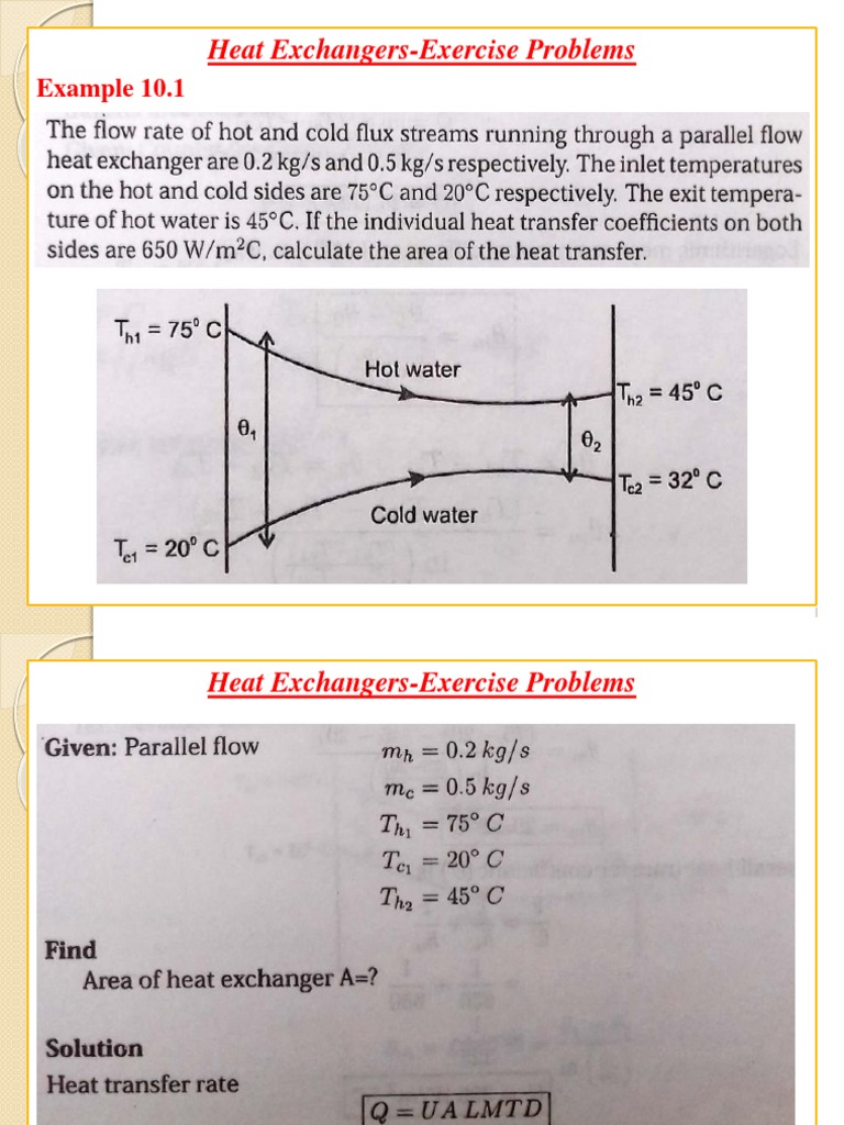 Heat Exchangers-Exercise Problems: Example 10.1 | PDF | Heating ...