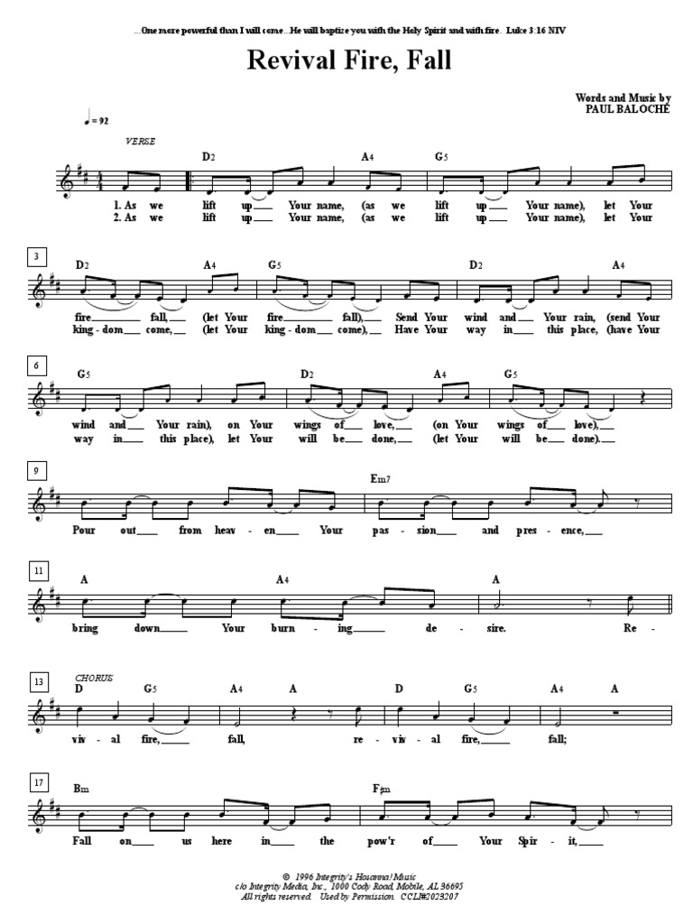 Revival Fire, Fall: Verse | PDF | Musical Instruments