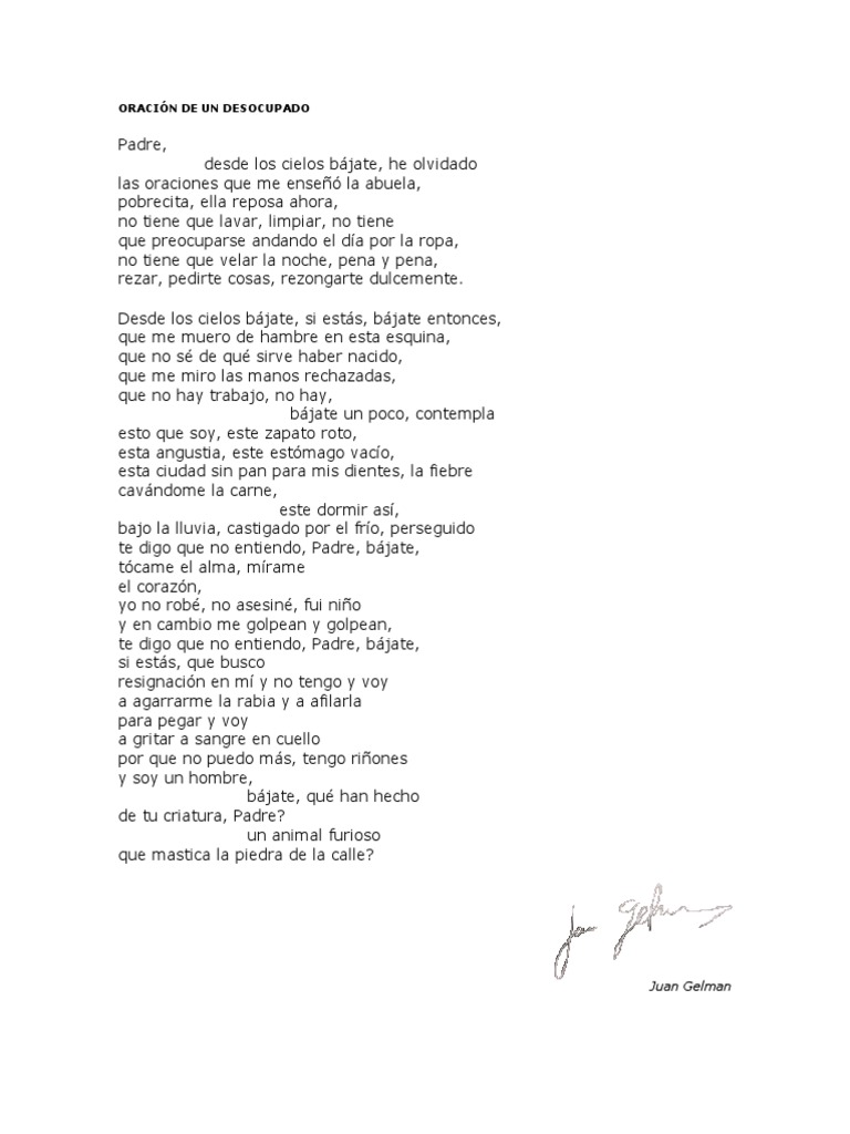 Oración de un Desocupado | PDF | Oración