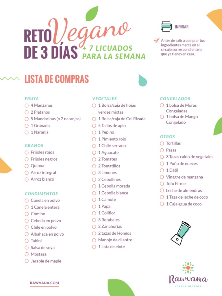 Rawvana 3day Vegan Reto | PDF | Cultivos | Alimentos