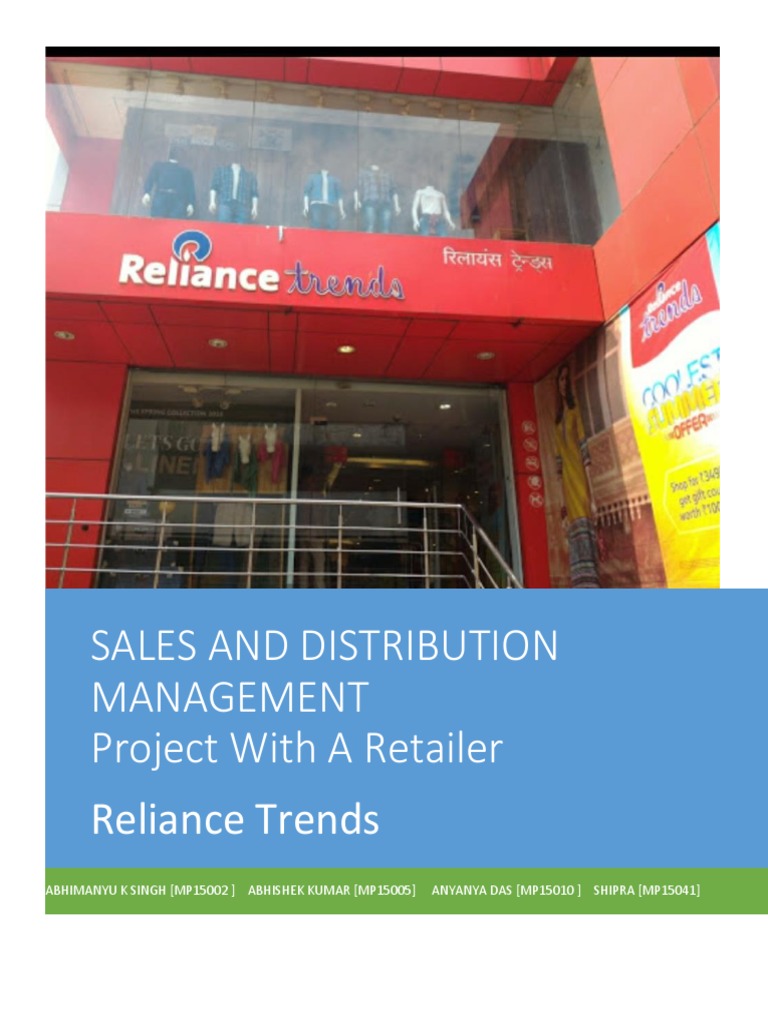 Reliance Trend Store Project | PDF | Retail | Brand