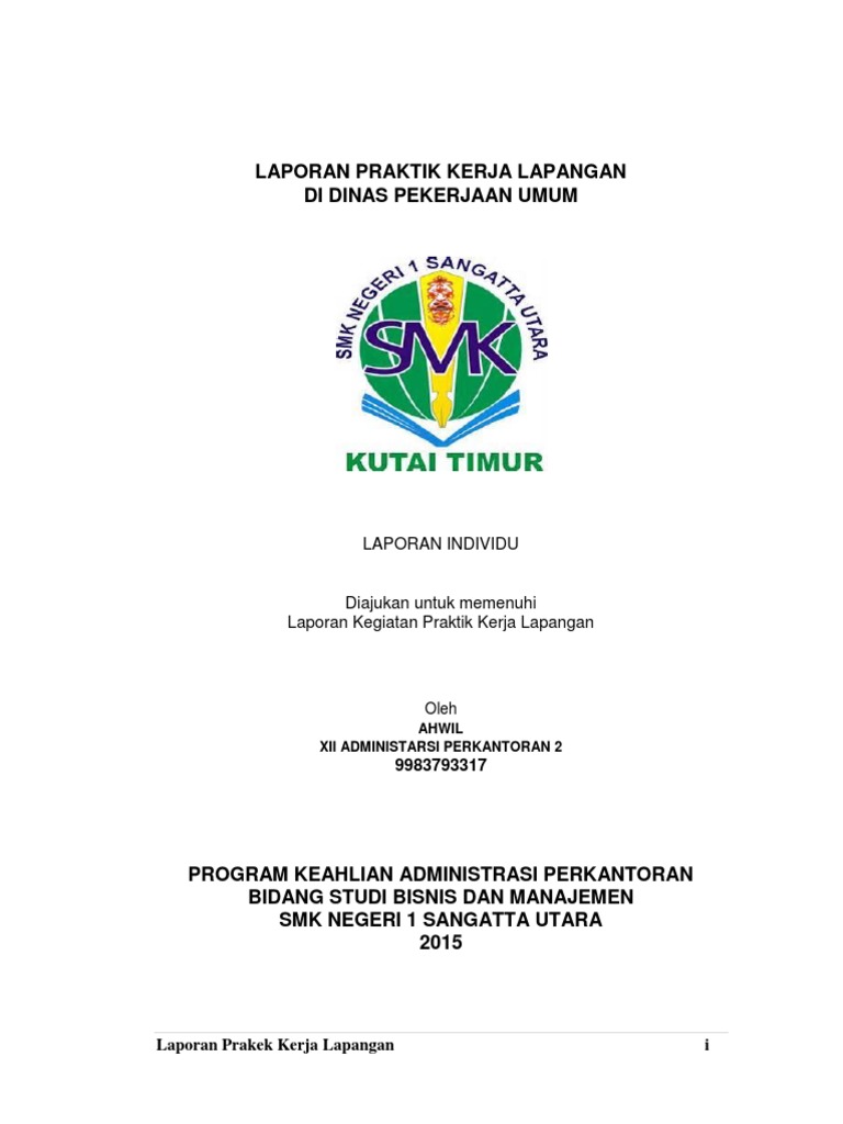 Sampul Laporan PKL | PDF | Karier & Perkembangan