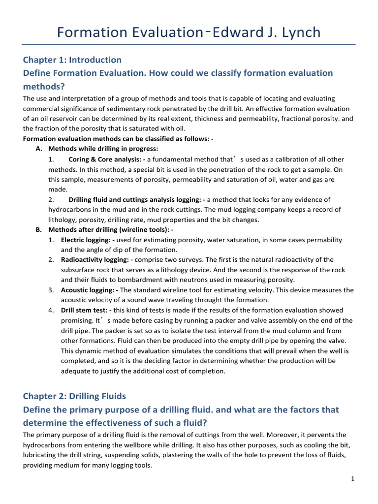 Formation Evaluation Course | PDF | Porosity | Permeability (Earth ...