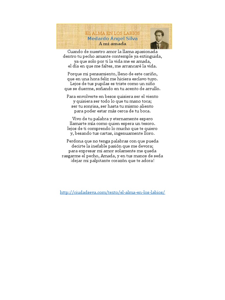 El Alma en Los Labios Medardo Ángel Silva | PDF | Poesía