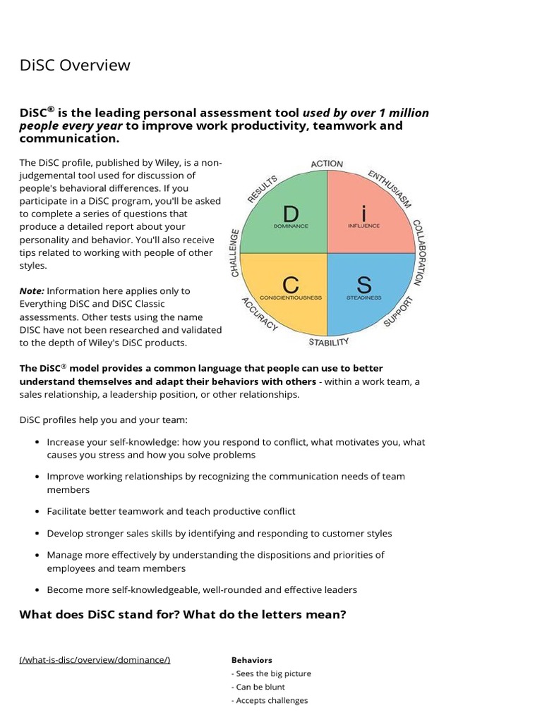 DiSC Profile - What Is DiSC® - The DiSC Personality Profile Explained ...