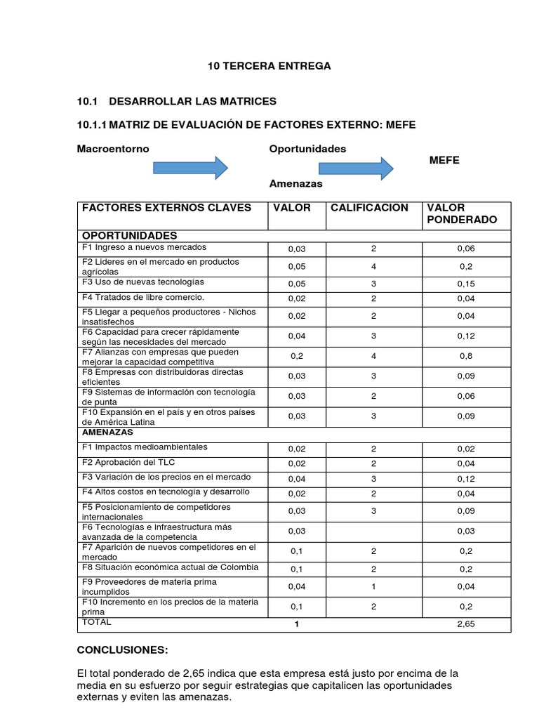 Matriz MEFE | PDF | Mercado (economía) | Ciencias económicas