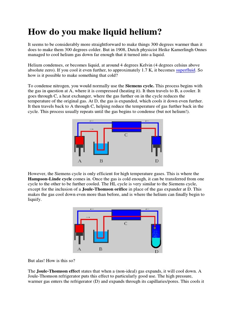 How Do You Make Liquid | PDF | Helium | Gases