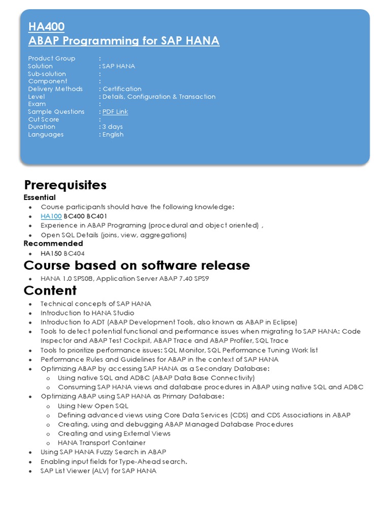 Optimizing ABAP Applications for SAP HANA: A Guide to Tools, Techniques and Best Practices for ...