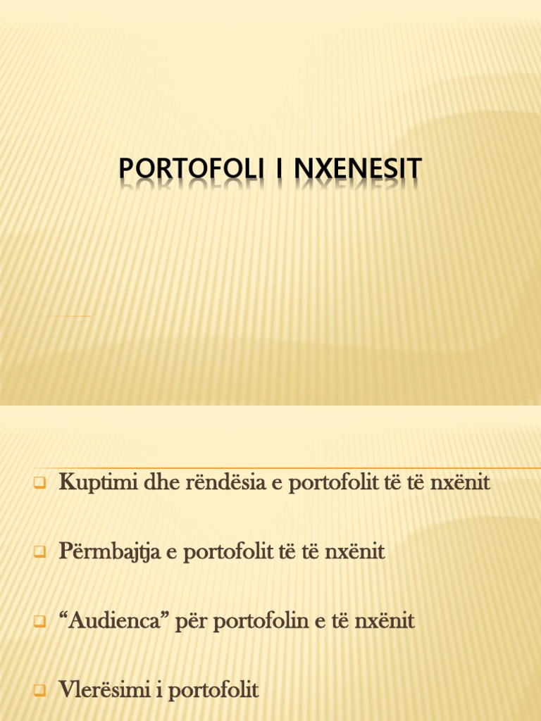 Portofoli I Nxenesit | PDF