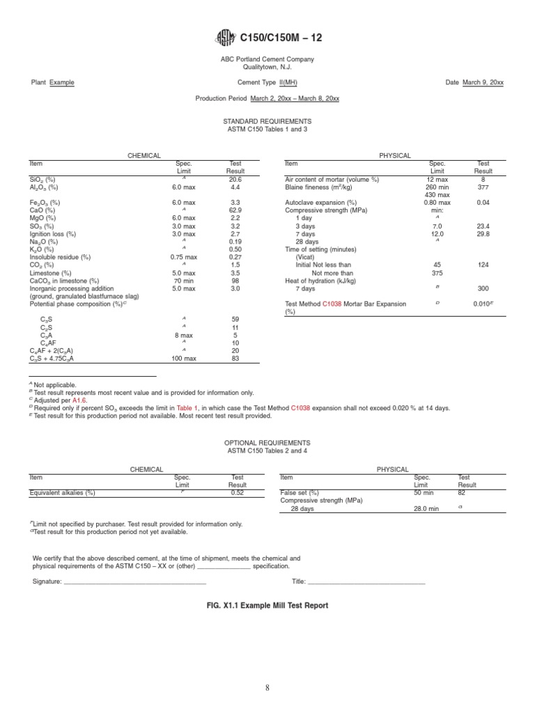 Example Mill Certificate | PDF | Materials | Building Materials