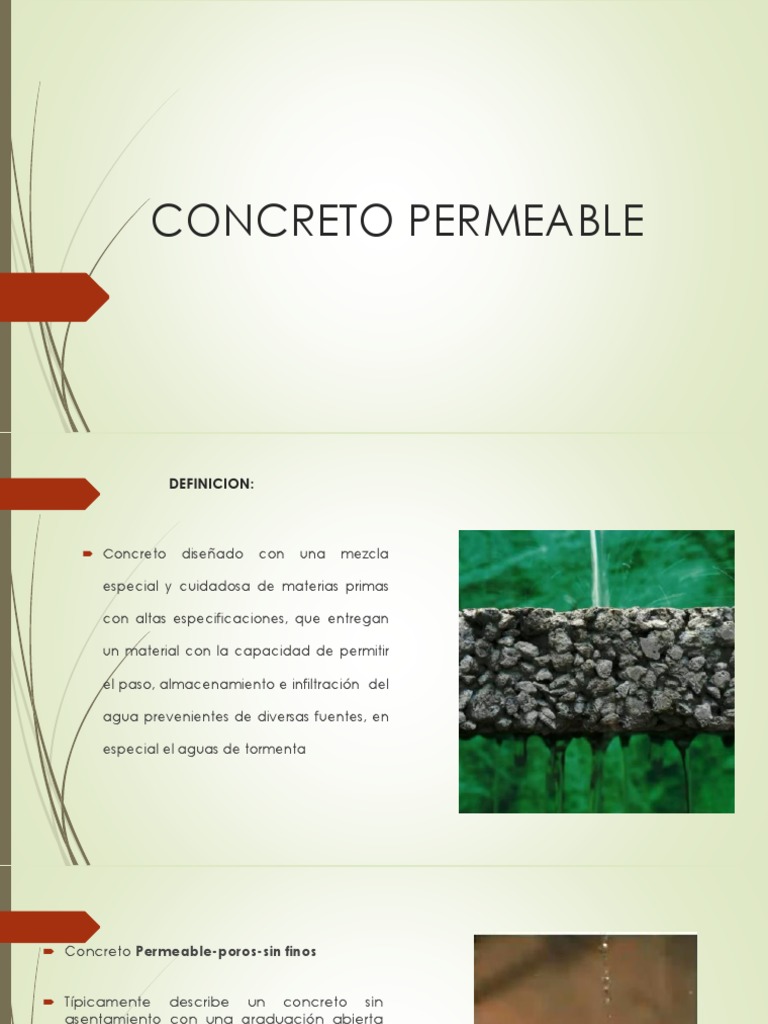 Concreto Permeable | PDF | Hormigón | Permeabilidad (Ciencias de la Tierra)