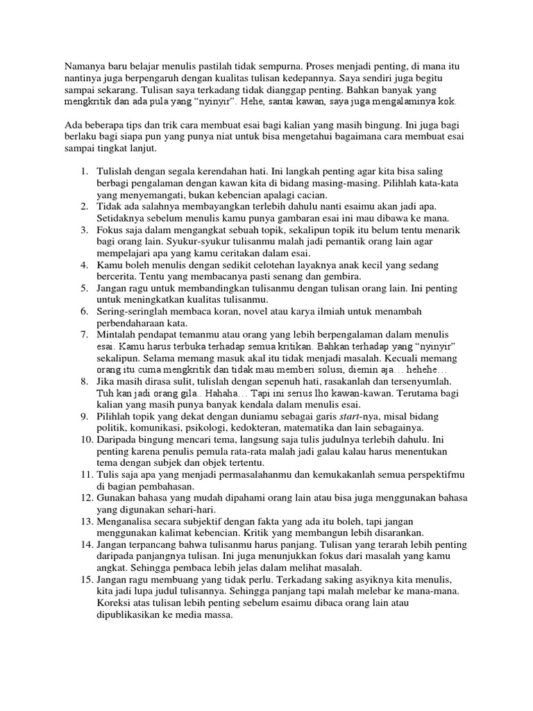 Contoh Essay | PDF | Karier & Perkembangan
