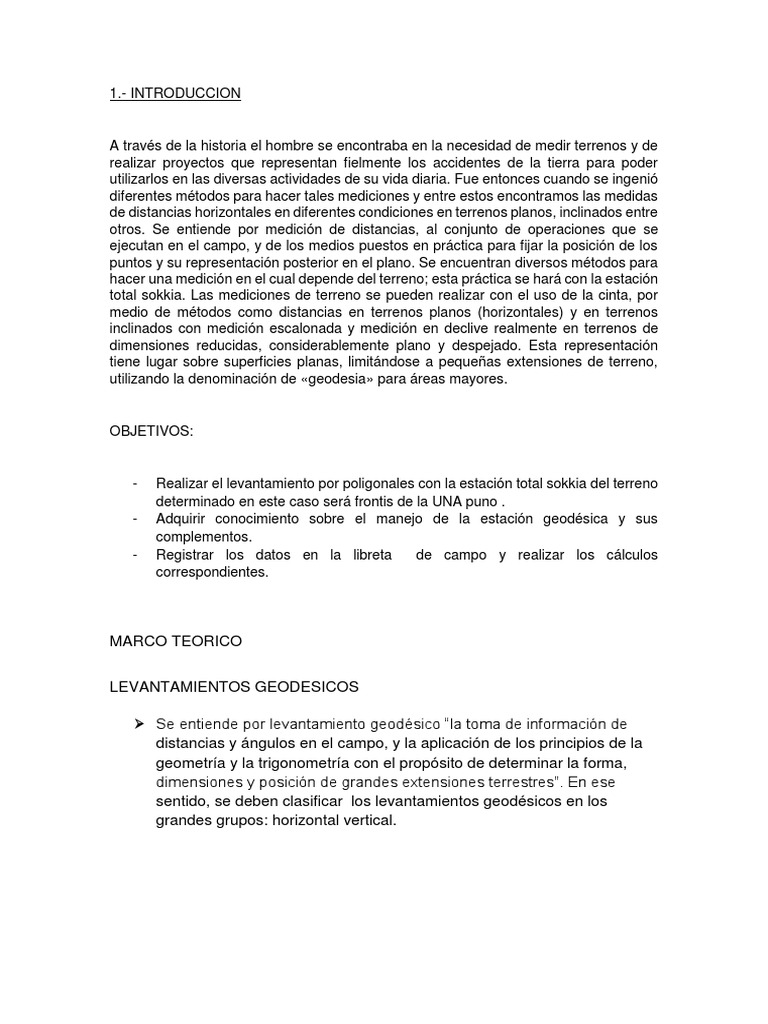 Levantamiento Geodesico | PDF | Geodesia | Topografía