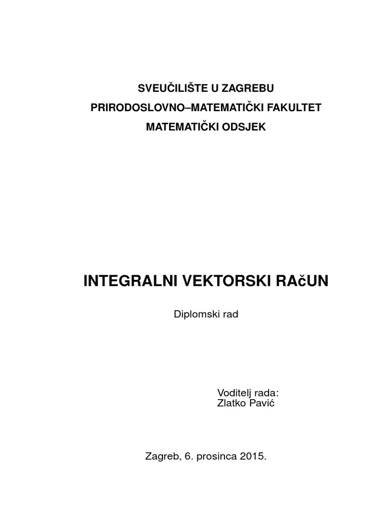 Integralni Vektorski Račun | PDF