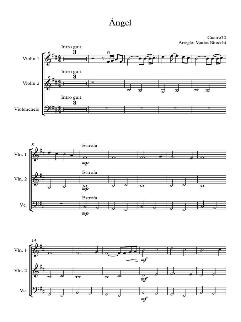 Ángel Partitura Completa | PDF