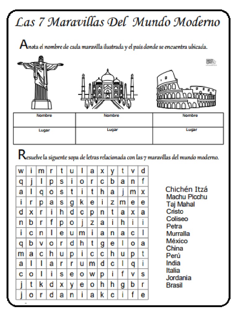 Ficha Maravillas | PDF