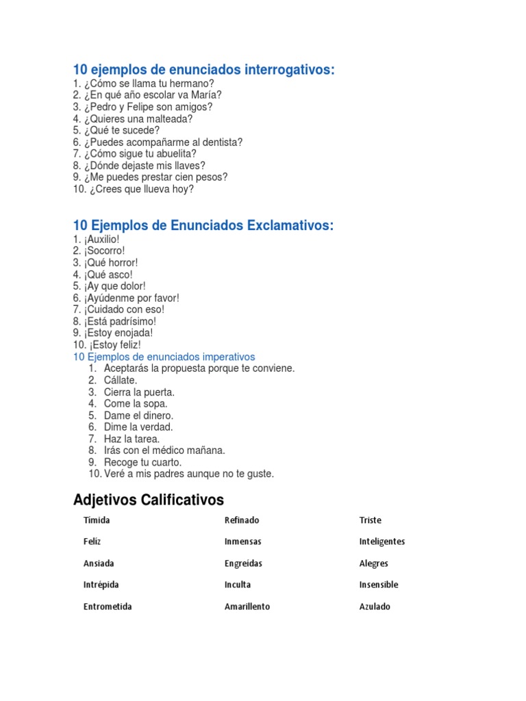 10 Ejemplos de Enunciados Interrogativos | México | Deportes