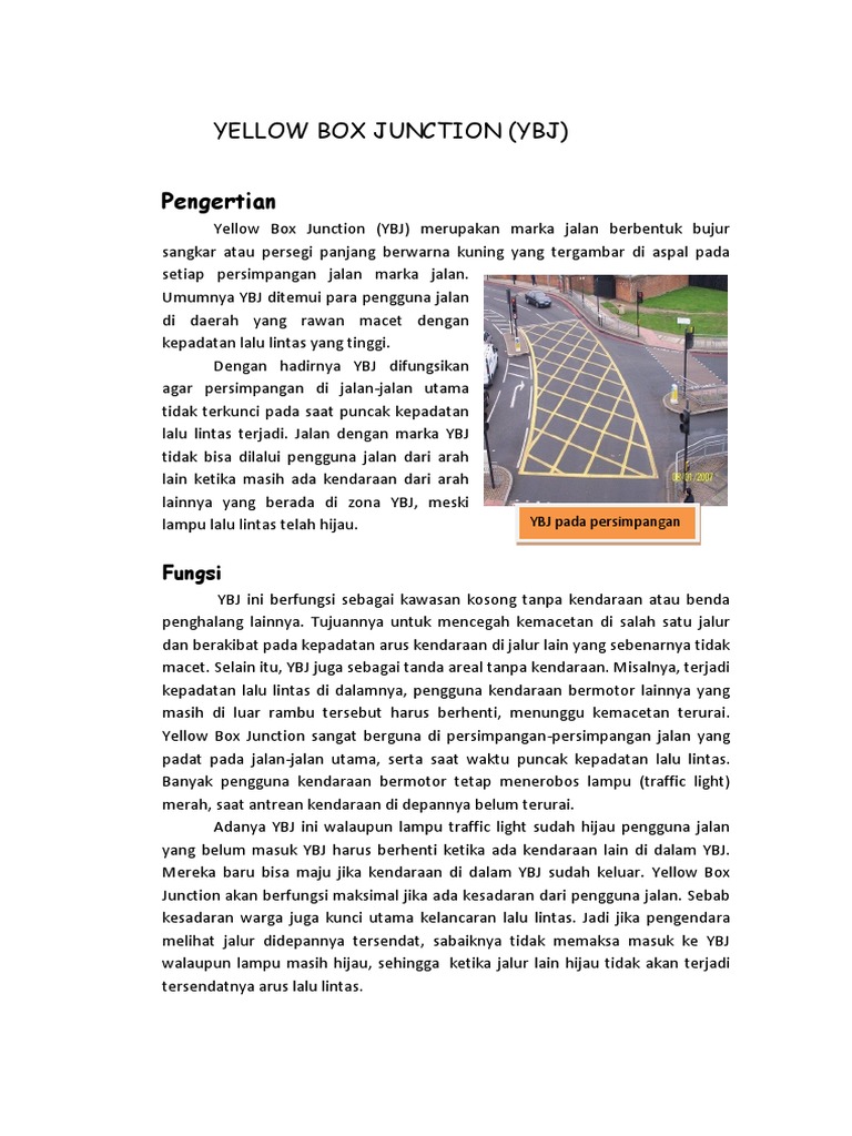 Yellow Box Junction | PDF