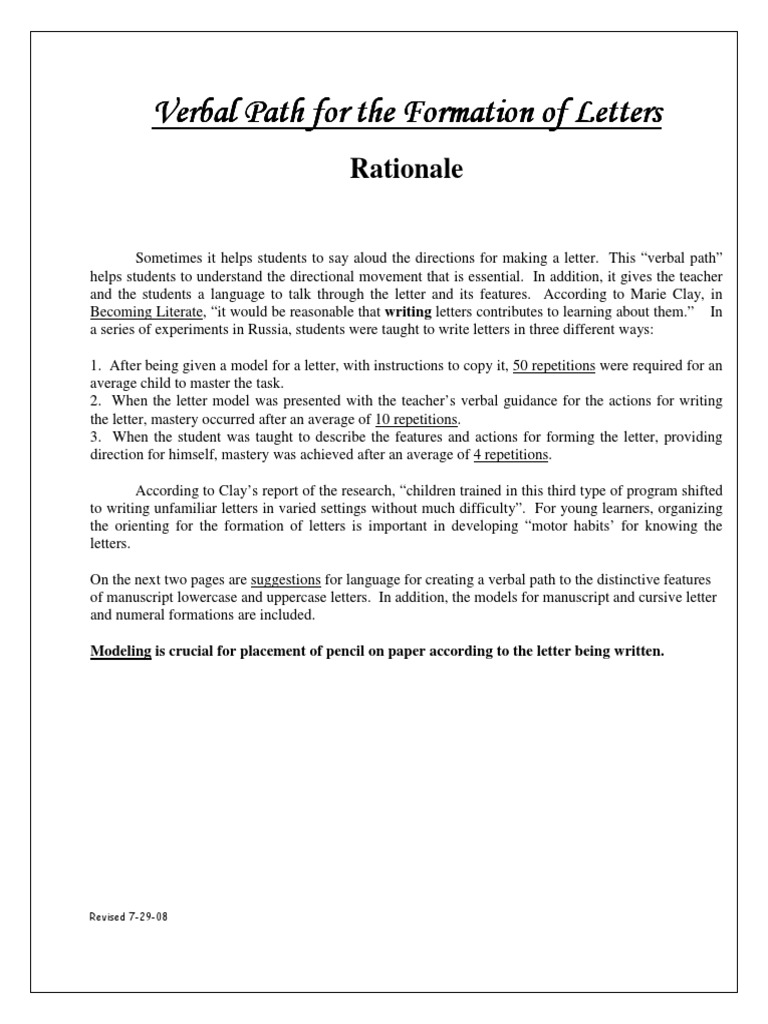 090.Verbal Path for the Formation of Letters | Manuscript | Letter Case