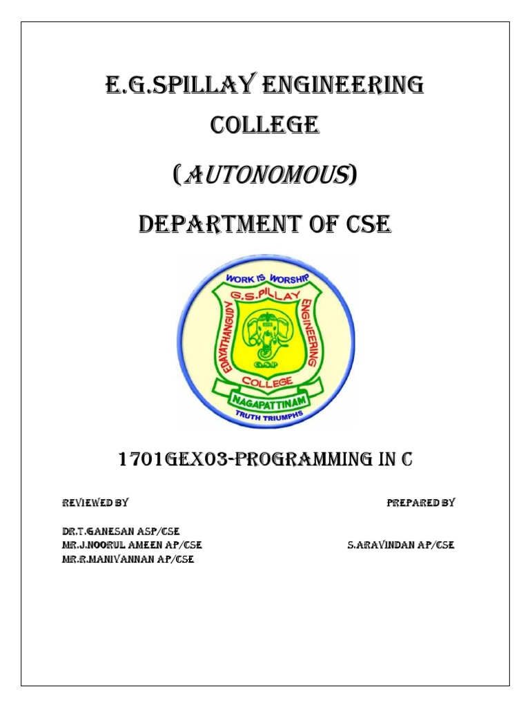 1701gex03 Programming in C | PDF | Algorithms | Central Processing Unit