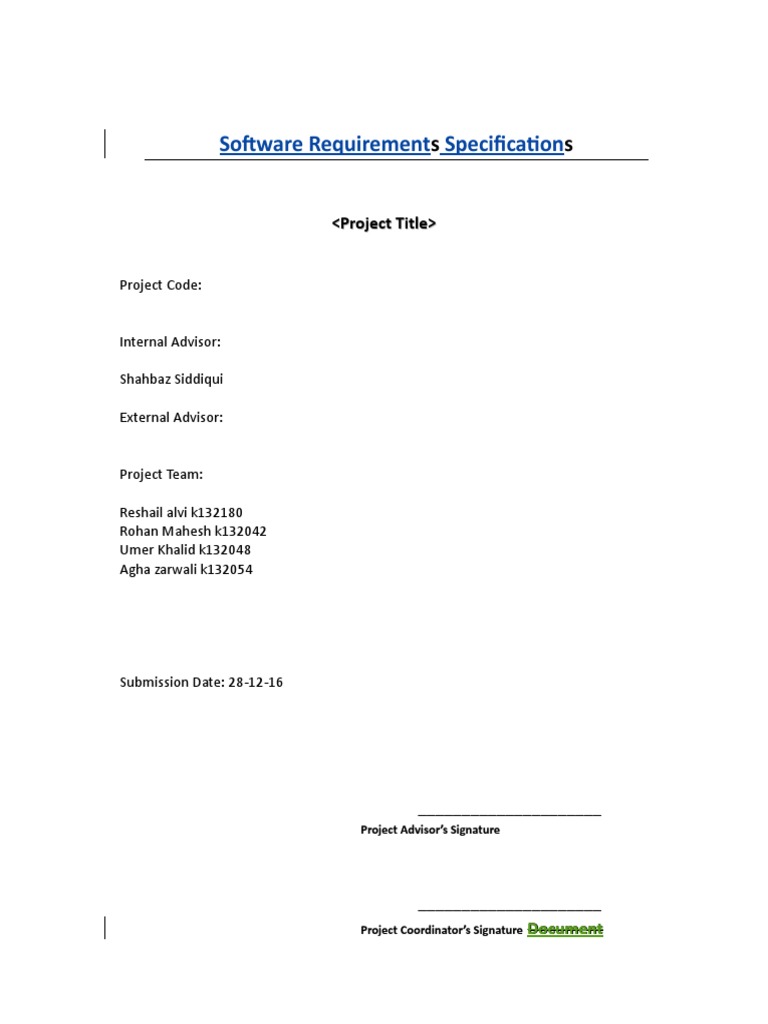 SoftwareRequirementsSpecifications Template | PDF | Android (Operating ...