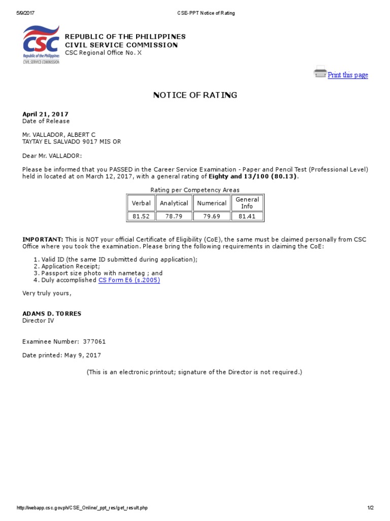 CSE-PPT Notice of Rating | Download Free PDF | Document | National Security