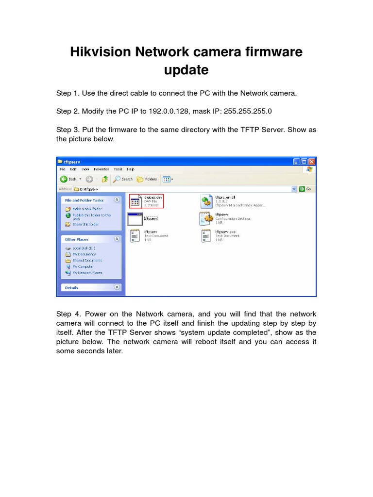 Hikvision Network Camera Firmware Update | PDF