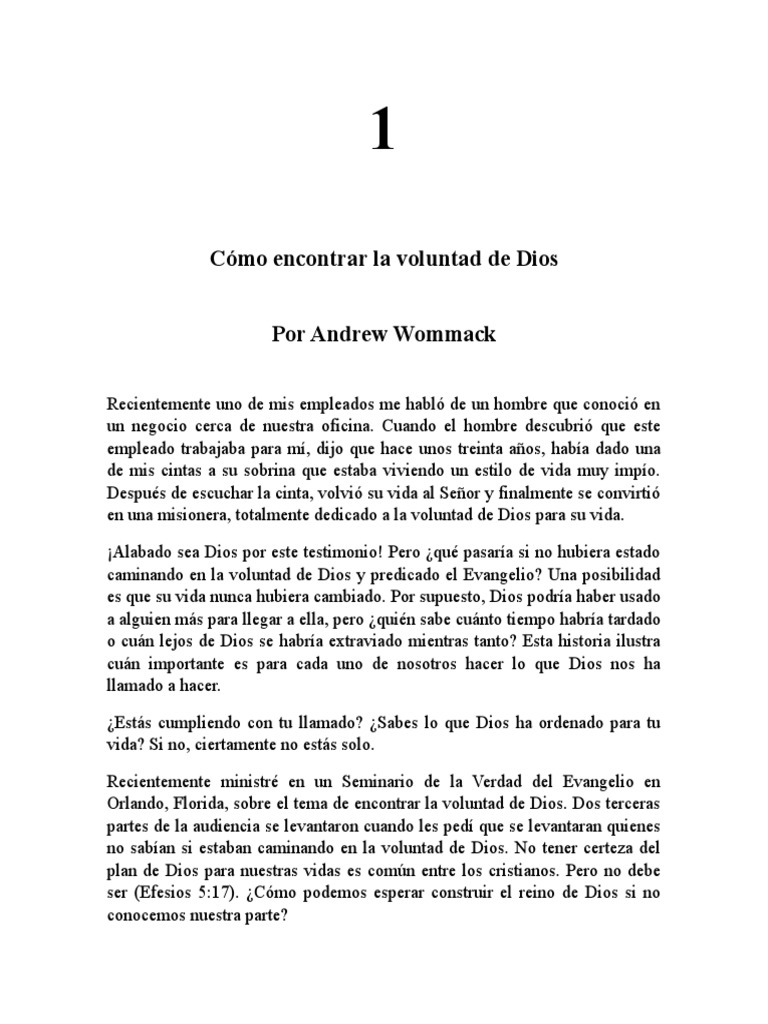 La Voluntad De Dios Andrew Wommack Pdf Libros De Reyes Moisés