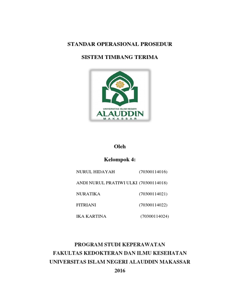 SOP Timbang Terima | PDF