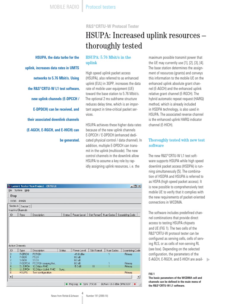 HSUPA: Increased Uplink Resources - Thoroughly Tested | PDF | High ...