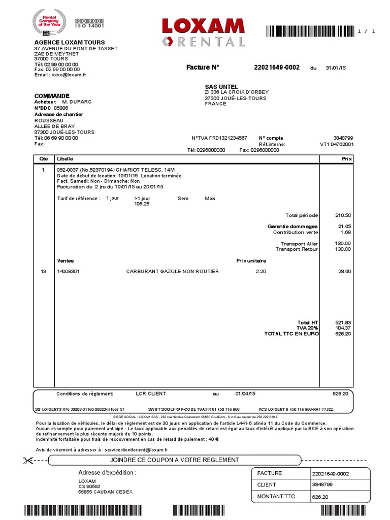 Exemple Facture | PDF | Facture | Taxe sur la valeur ajoutée