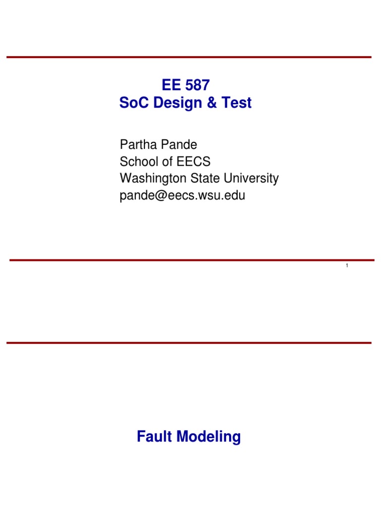 Ee 587 Soc Design & Test: Partha Pande School of Eecs Washington State ...
