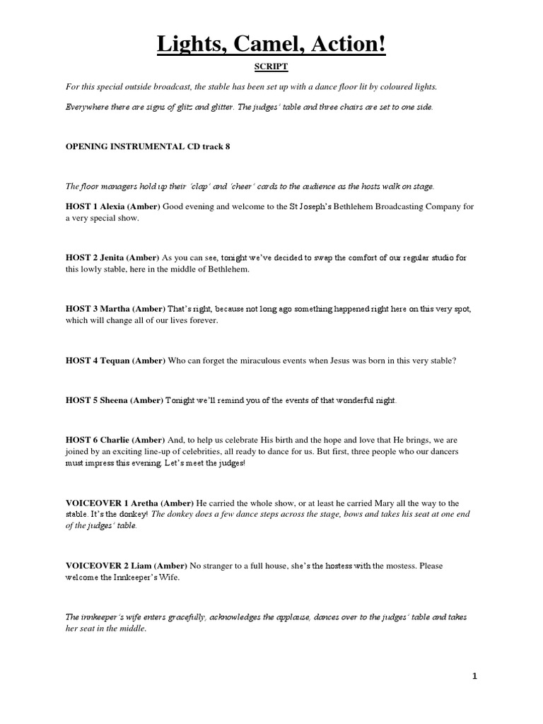 Lights, Camel, Action! Nativity Show Script | PDF | Biblical Magi ...