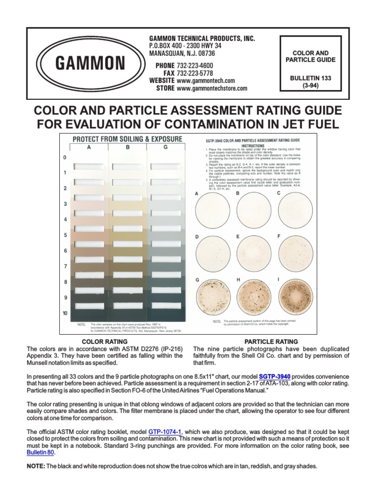 Aviation Fuel Color and Particle Assessment PDF | Download Free PDF ...