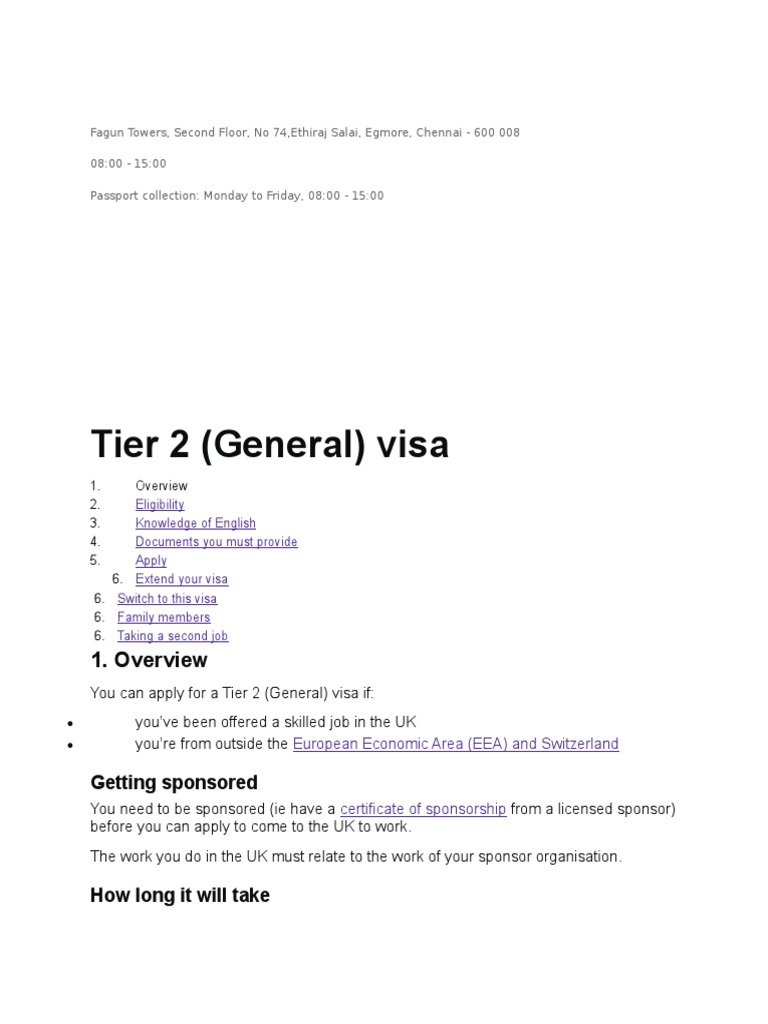 Tier 2 General Visa Information | PDF | Travel Visa | Postgraduate Education