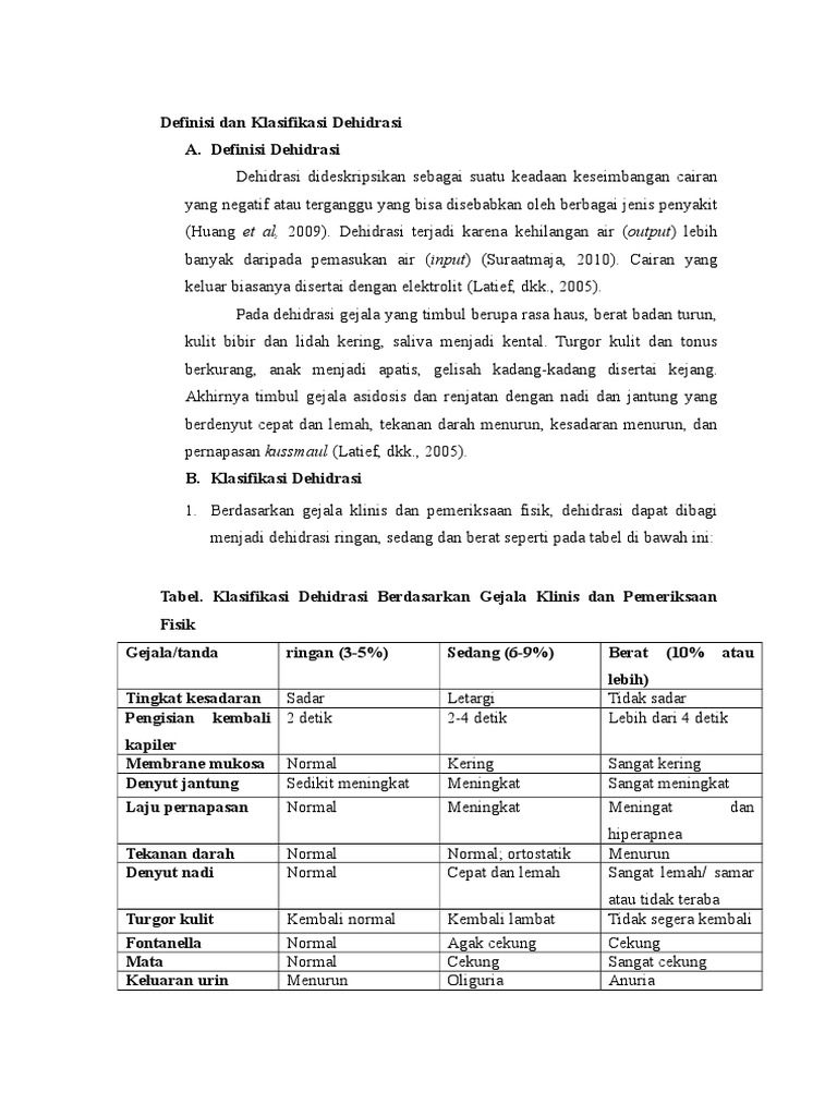 Definisi dan Klasifikasi Dehidrasi | PDF | Sains & Matematika
