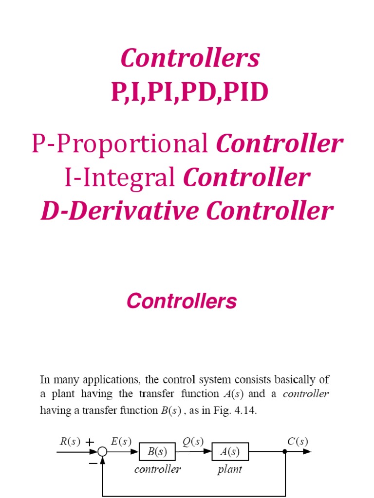 Controllers: P, I, Pi, PD, Pid | PDF