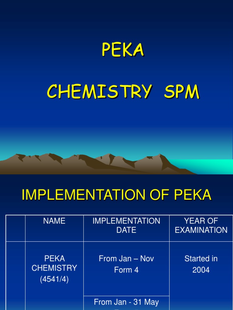 PEKA Chem Briefing | PDF | Experiment | Observation