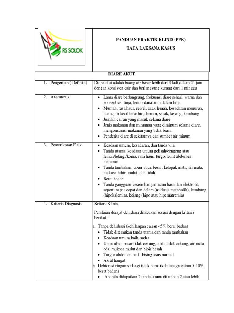PPK Diare Akut | PDF